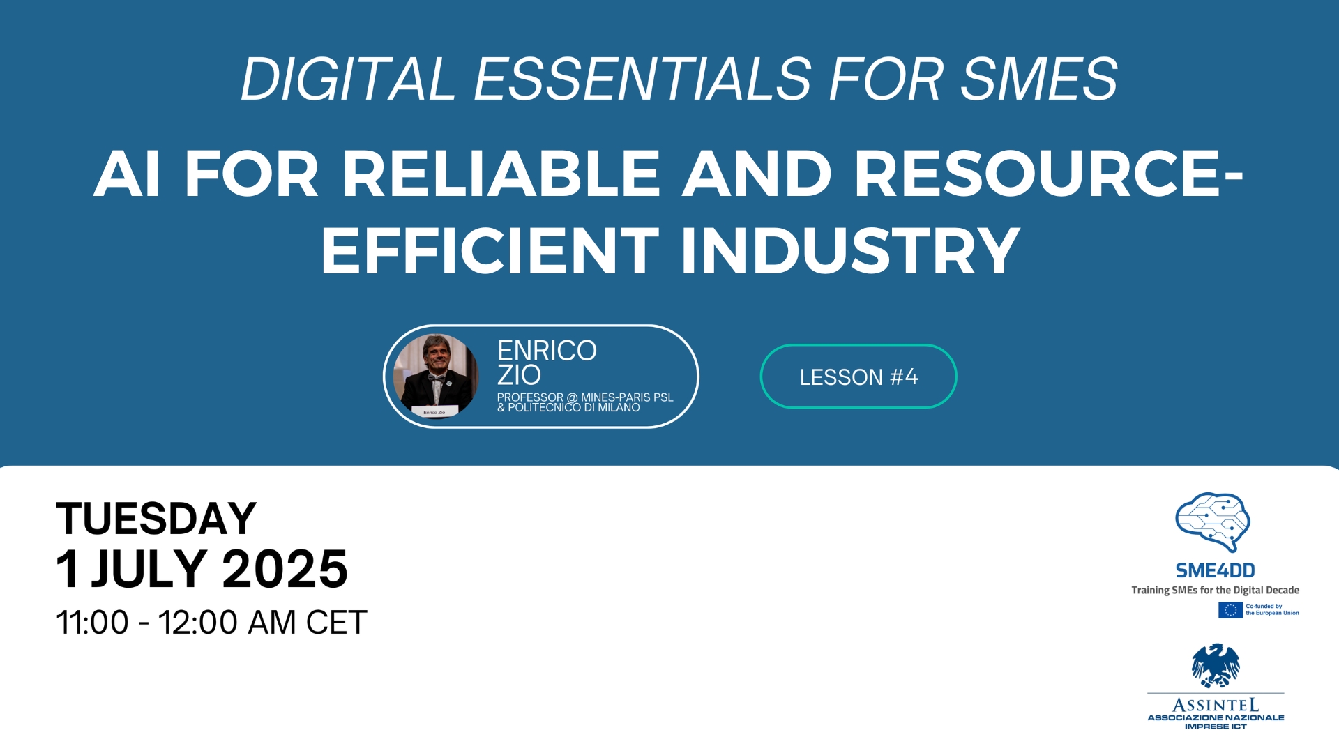 Workshop: "AI for reliable and resource-efficient industry" - Assintel